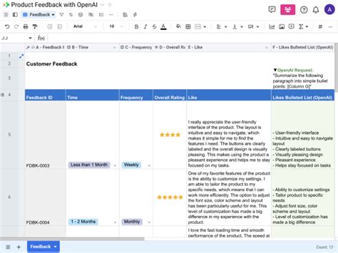 Feedback Template Excel