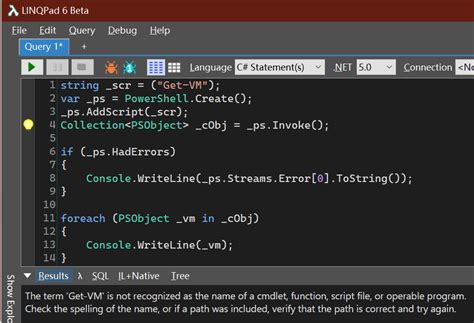 LINQPad Unable Import Powershell Hyper V Module To Execute Script LINQPad