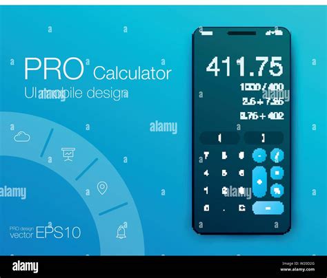 Smartphone With Calculator Ui Design With Colorfull Graphics Stock