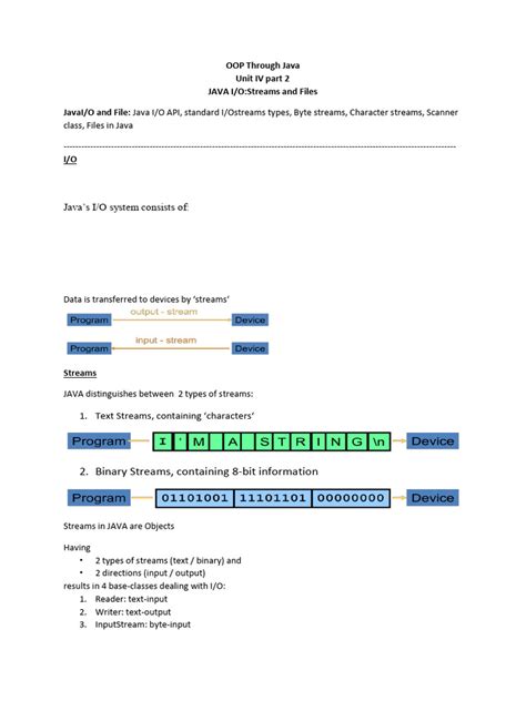 Ooptj Unit4 Java Io Files Pdf Inputoutput Computer File