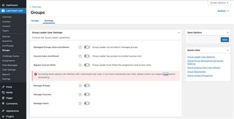 using messaging with learndash groups honors wp