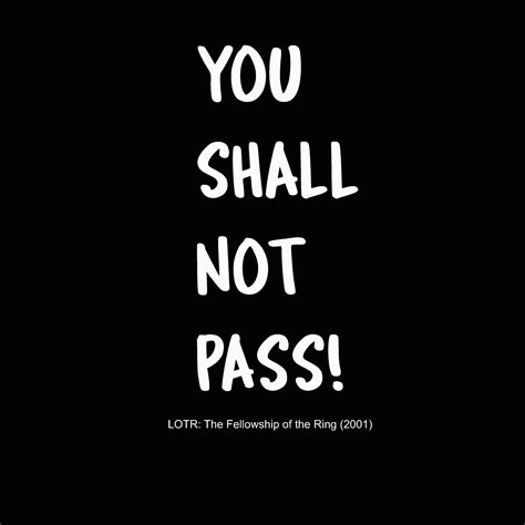 You Shall Not Pass Poster