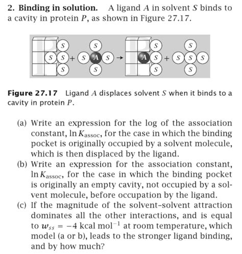 2 Binding In Solution A Ligand A In Solvent S Binds