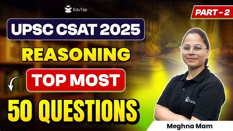 Upsc Csat 2025 Reasoning Important Mcq Questions Csat Reasoning