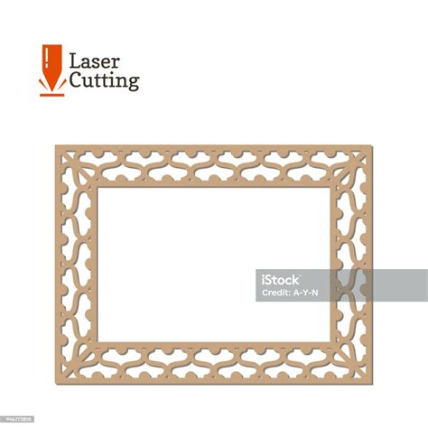 레이저 컷 패널 레이저 기계에 커트를 위한 벡터 프레임 템플릿입니다 아트 실루엣 디자인입니다 사진 프레임 초대 장식의 디자인에 대 한 벡터 카드 그림 0명에 대한 스톡 벡터