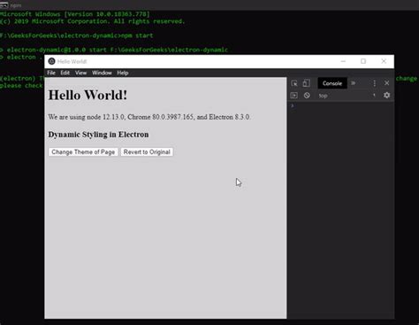 dynamic styling in electronjs geeksforgeeks