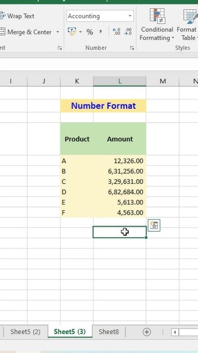 Number Format In Excel Excel Shorts Youtube