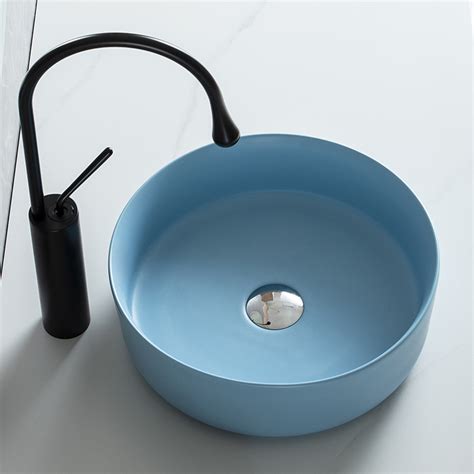 Matte Blue Wash Basin Ceramic Table Top Bathroom Sink Wash Basin Manufacturer