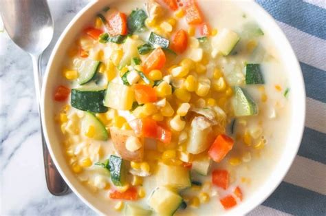 Summer Vegetable Chowder Herbs And Flour