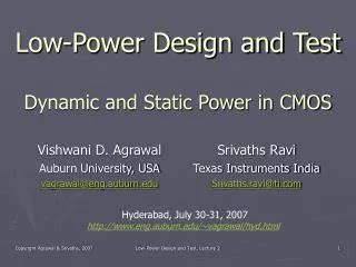 PPT Low Power Design And Test Dynamic And Static Power In CMOS PowerPoint Presentation ID 287028