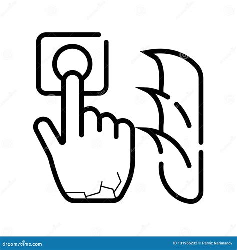 Hand Pressing Button Power Icon Stock Illustration Illustration Of Business Hand 131966232