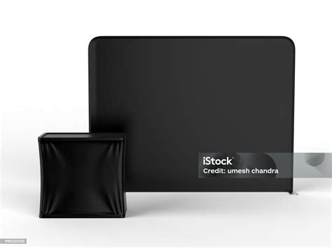 똑바로 긴장 직물 무역 전시회 디스플레이 부스 테이블 팝업 스탠드 배경 벽 3d 렌더링 그림입니다 간판에 대한 스톡 사진 및 기타 이미지 Istock