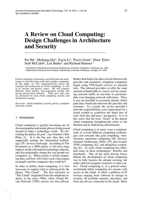 PDF A Review On Cloud Computing Design Challenges In Architecture