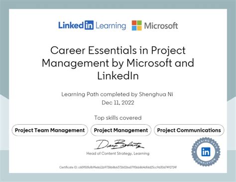 Career Essentials In Project Management By Microsoft And Linkedin Pdf