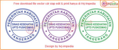 Contoh Desain Logo Stempel Dinas Kesehatan Uptd Puskesmas Tangerang File Vector Cdr Siap Edit