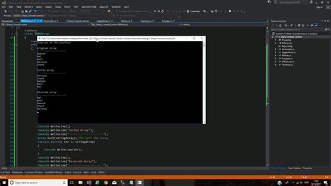 C Console Sorting And Searching Of Array 14 Youtube