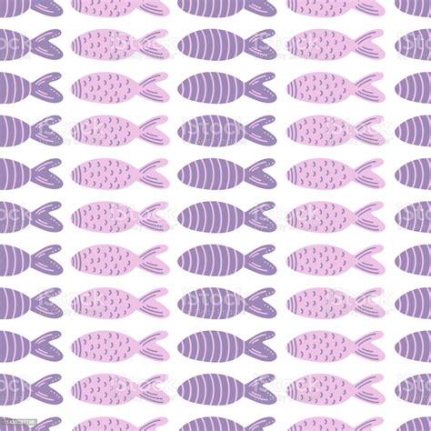 흰색 배경에 손으로 그린 귀여운 색의 물고기가있는 완벽한 패턴 낙서 간단한 평면 그림 그것은 직물 종이의 장식에 사용할 수 있습니다 강에 대한 스톡 벡터 아트 및 기타