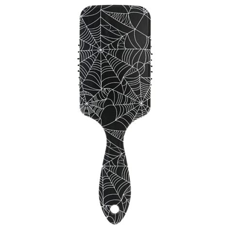 Halloween White Spider Web On Black Dark Seamless Pattern Air Cushion Comb Hairbrush Prevent