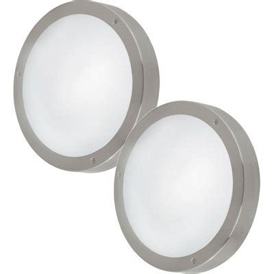 2 Pack Ip44 Outdoor Round Wall Light Modern Stainless Steel Led Porch