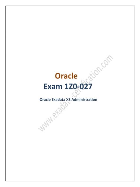 1z0 027 exam questions and answers pdf oracle database databases