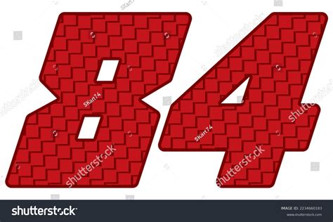 Red Number Eighty Four Vector Illustration Stock Vector Royalty Free 2234660183 Shutterstock