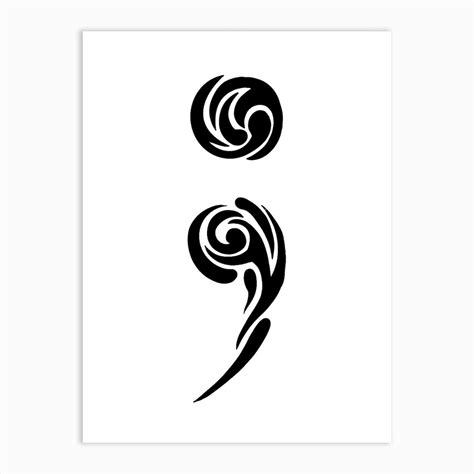 Wave Semicolon Semi Colon Art Print By Jduke Illustrations Fy