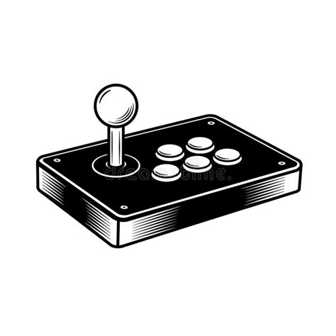 Illustration Of A Vintage Arcade Joystick And Buttons The Control