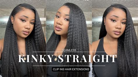 SO NATURAL How To Install Kinky Straight Clip In Hair Extensions With Braids Curls Queen