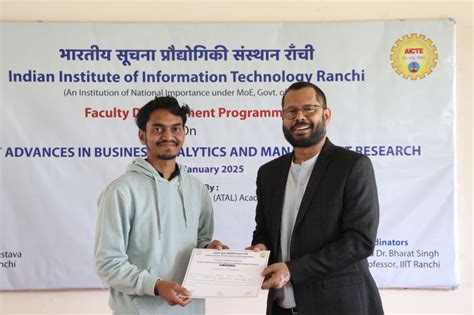 🚀 Exciting Learning Experience At Iiit Ranchi 📊📈 I Had The Incredible Ranjan Verma