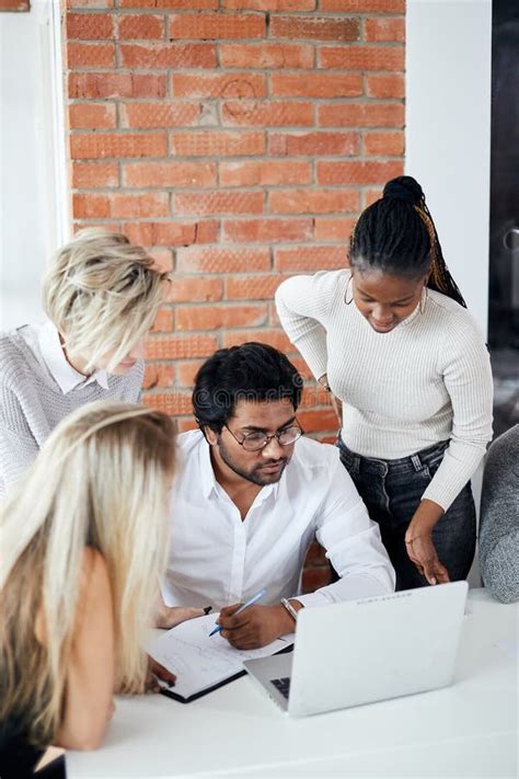 Computer Programmer Is Surrounded By Awesome Beautiful Girls Stock Image Image Of People