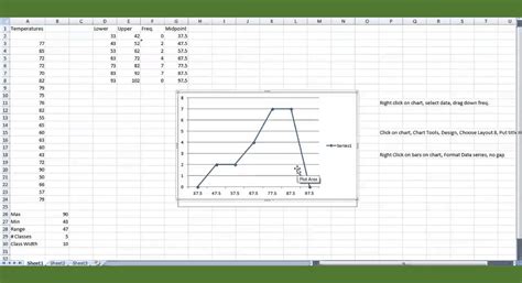 ch 2 1 using excel to make a frequency polygon youtube