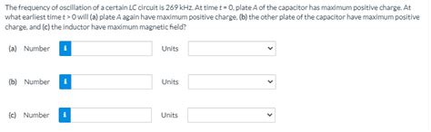 Solved The Frequency Of Oscillation Of A Certain Lc Circuit