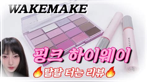 웨이크메이크의 핑쿠💕 하이핑크 블러링 팔레트 And 워터 블러링 픽싱틴트리뉴얼 탈탈리뷰🚀 배달이염 라무makeup Youtube