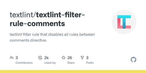 Github Textlinttextlint Filter Rule Comments Textlint Filter Rule That Disables All Rules