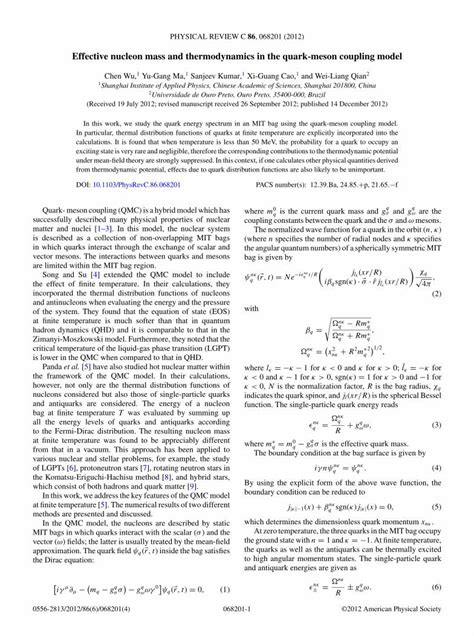 pdf effective nucleon mass and thermodynamics in the quark meson