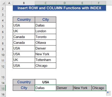 Using The Index Match Formula To Return Multiple Values Horizontally