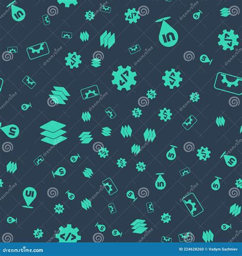 Set Front End Development Ui Or Ux Design Layers And Web On Seamless