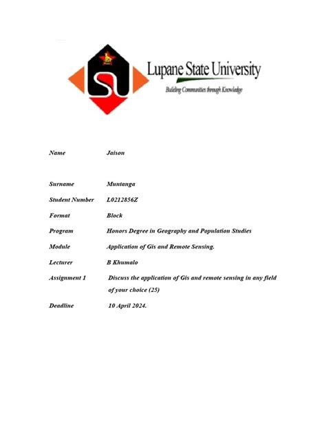 Gis And Remote Sensing Assignment Jaison Pdf Geographic Information