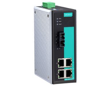 Moxa EDS 305 S SC T Industrial Unmanaged Ethernet Switch With 4 10 100BaseT X Ports 1 Single
