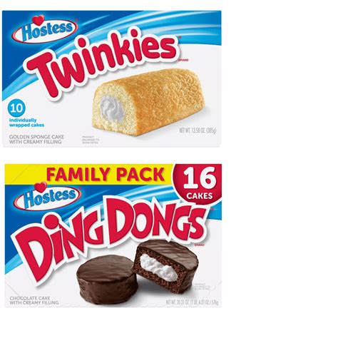 Hostess Twinkies Golden Sponge Cake 10 Ctandhostess Ding Dongs 10 Ct
