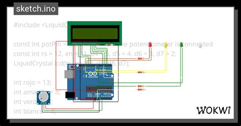 voltaje en lcd y led´s wokwi esp32 stm32 arduino simulator