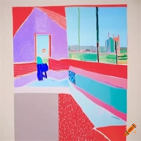 Unique Spatial Structure Inspired By David Hockney On Craiyon