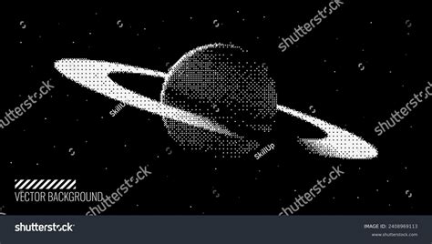 Pixel Art Stylized Saturn Planet Rings Stock Vector Royalty Free