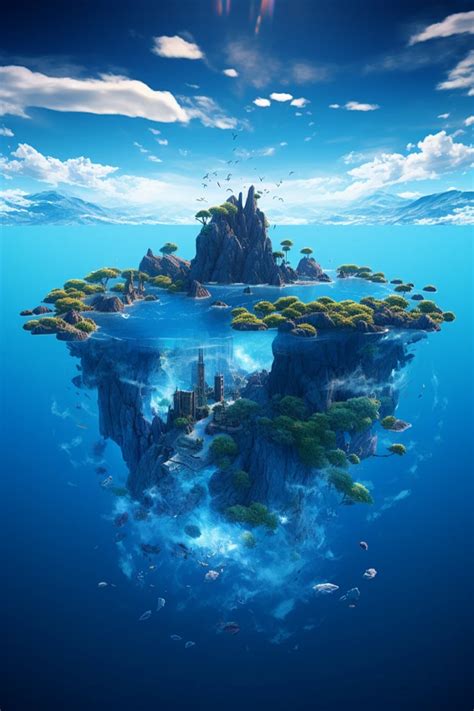 海岛孤岛夏天插画 花瓣网