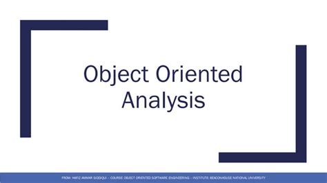 5 Object Oriented Analysis Object Oriented Software Engineering Bnu