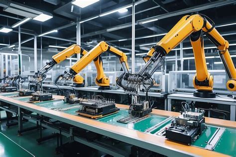 Premium Photo Advanced High Precision Robot Arms On Fully Automated