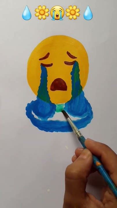 Crying Emoji Drawing 😭🌼💧shorts Art Drawing Youtube
