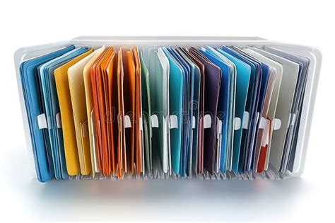 Card Index System Organizing Information With Colorful Files Stock