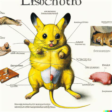 Diagram Of The Anatomy Of Pikachu By Leonardo Da Vinci Dall·e 2 Images