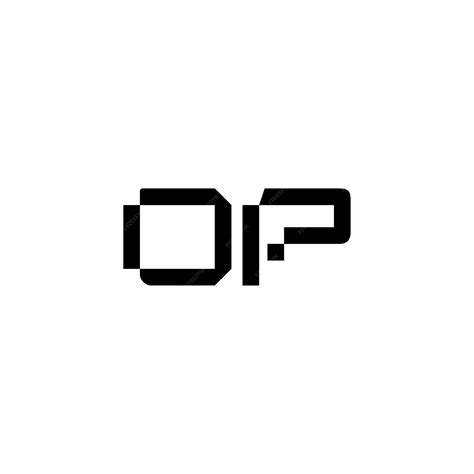 Dp 모노그램 로고 디자인 문자 텍스트 이름 기호 흑백 로고타입 알파벳 문자 심플 로고 프리미엄 벡터